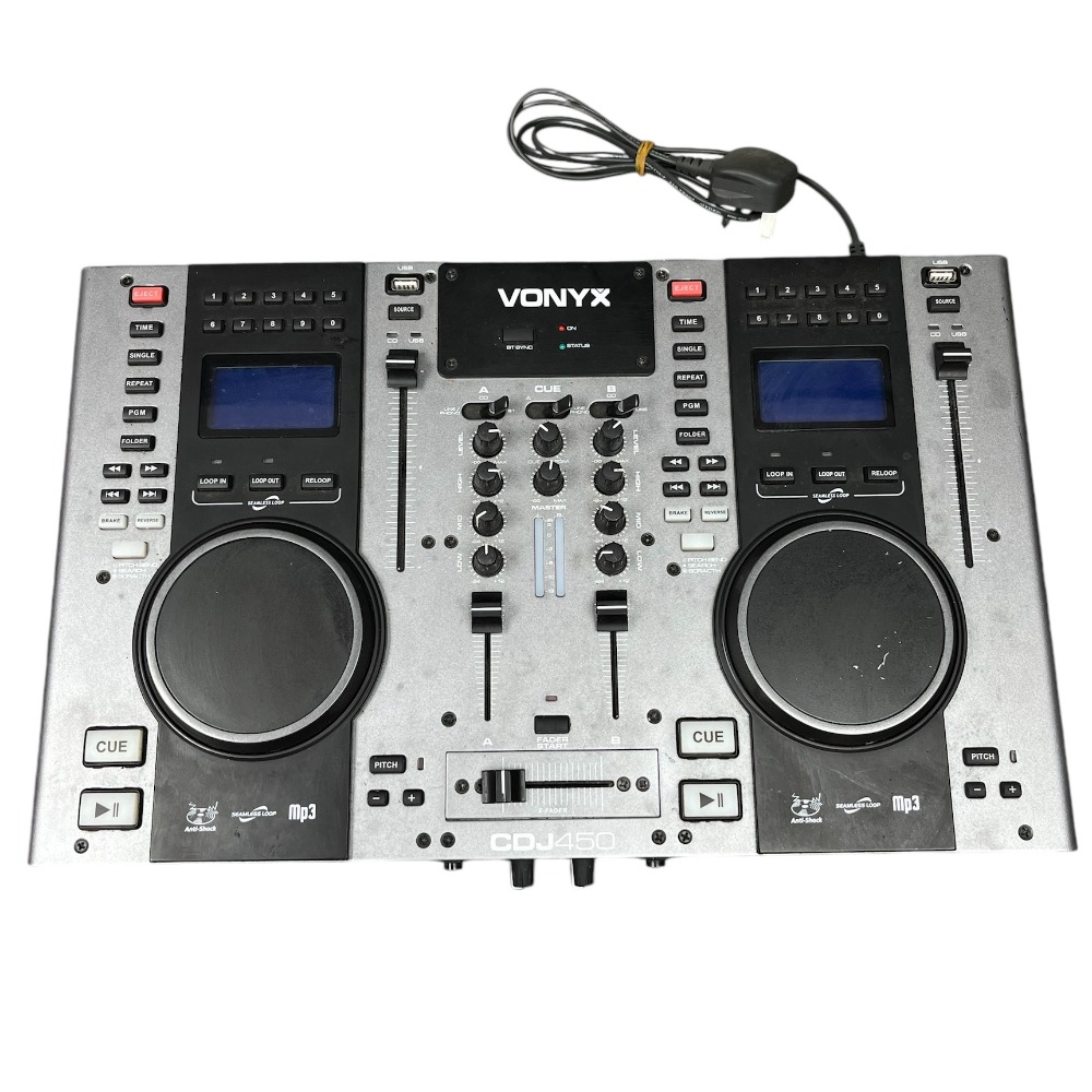 Pre-owned Vonyx CDJ-450 Dual Twin CD USB Player DJ Desk Mixer with ...
